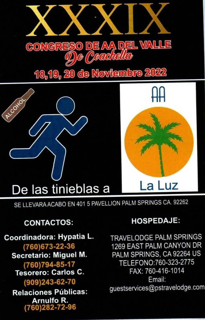 Eventos de AA - Oficinas Centrales e Intergrupales del Sur